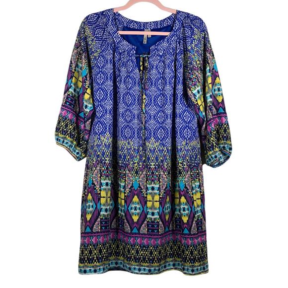 hello miss | Dresses | Hello Miss Blue Bohemian Mini Dress Large | Poshmark